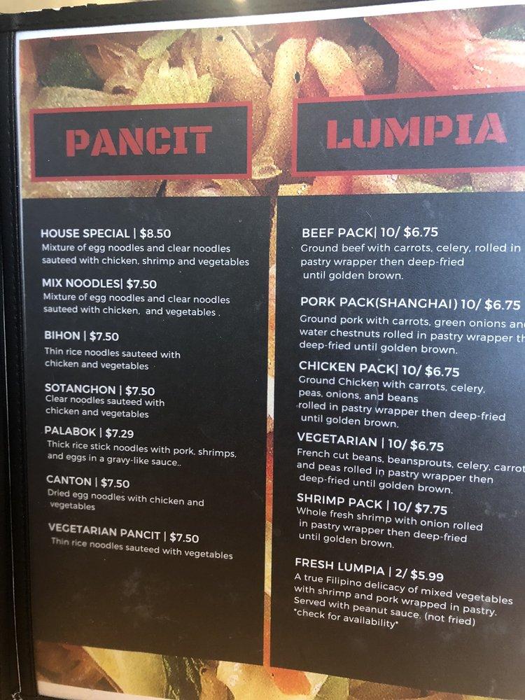 Menu at Best Lumpia BBQ, Stockton, Thornton Rd J