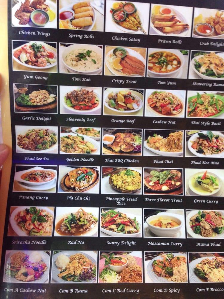 Menu at Golden Singha Thai Cuisine restaurant, Seattle