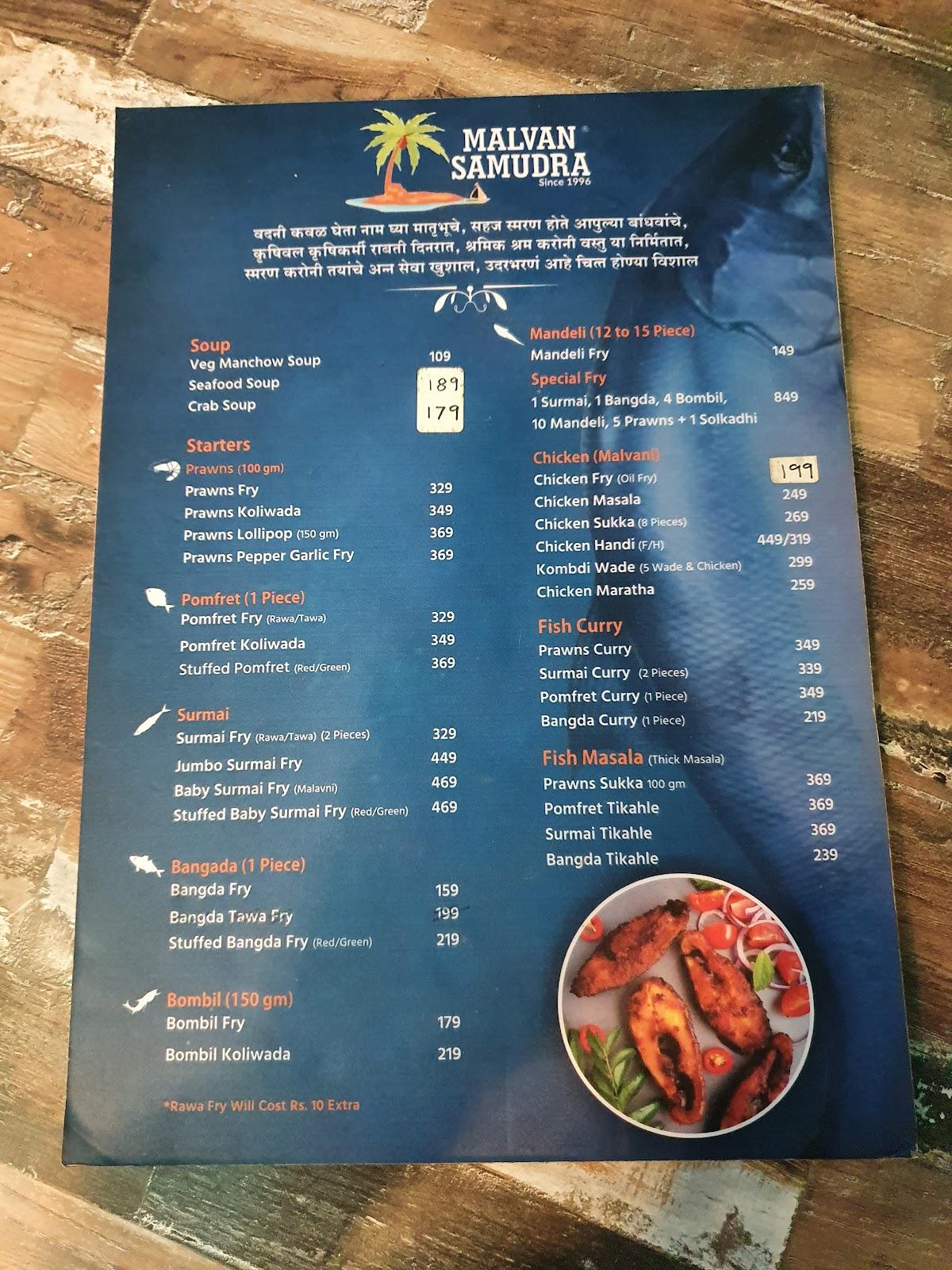Menu at Malvan Samudraa - Seafood Restaurant (Wakad), Pimpri-Chinchwad ...