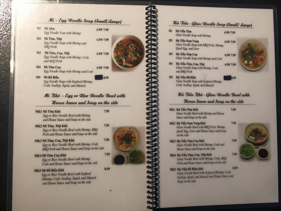 Menu at Pho Hieu restaurant, Yukon, S Mustang Rd