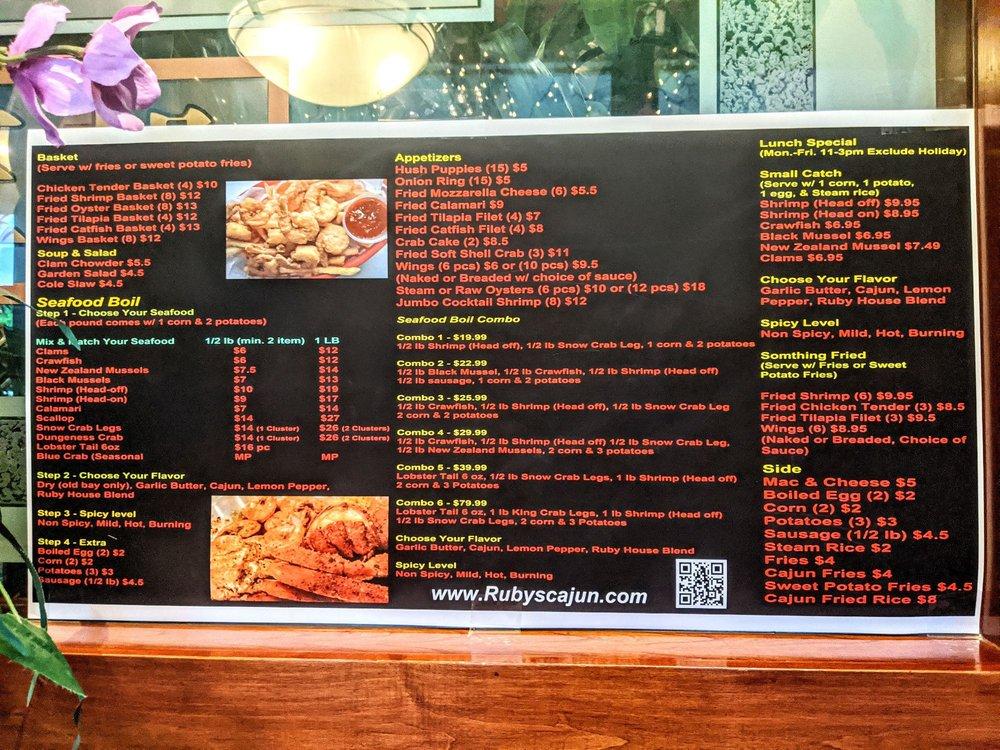 Menu at Ruby Buffet restaurant, Philadelphia