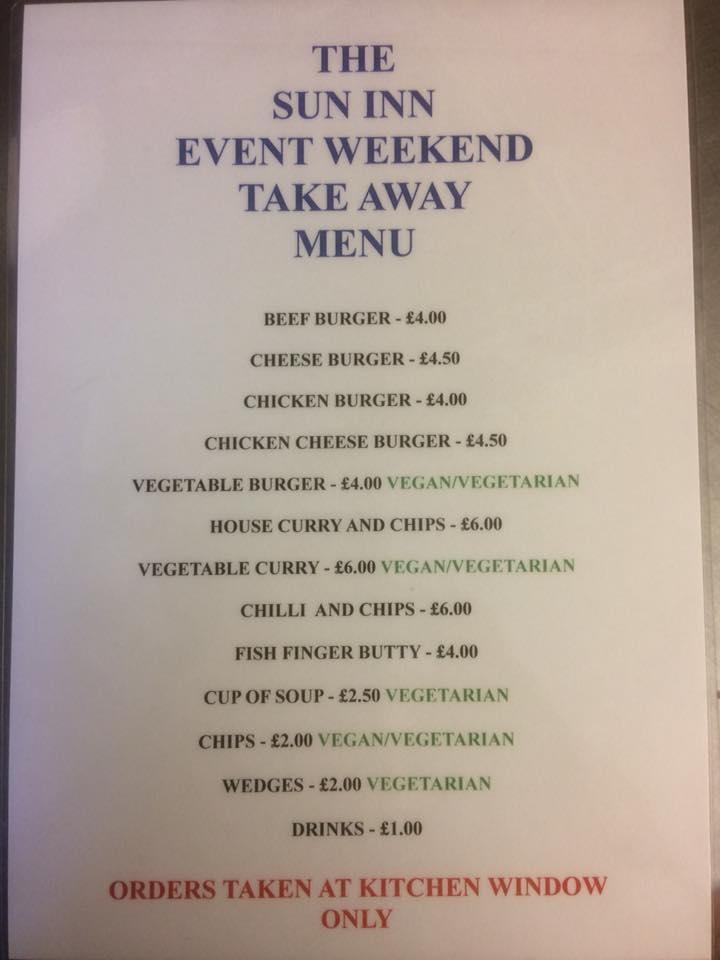 Menu at Sun Inn pub & bar, Dent