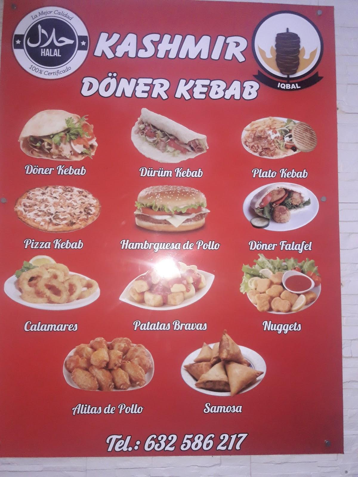 Carta del pub y bar Kebab kashmir, Miami Playa