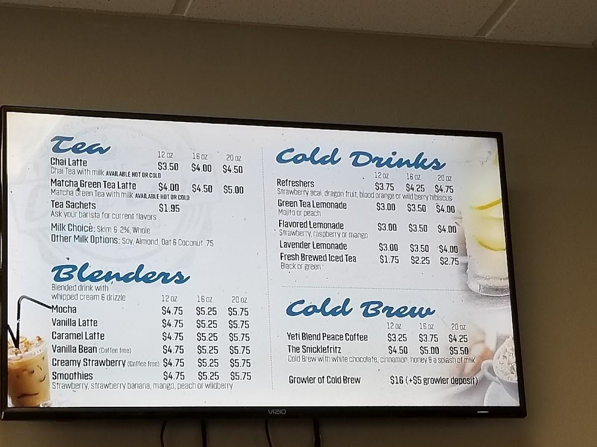 Menu at Cozy Cove Coffee Co., Hill City