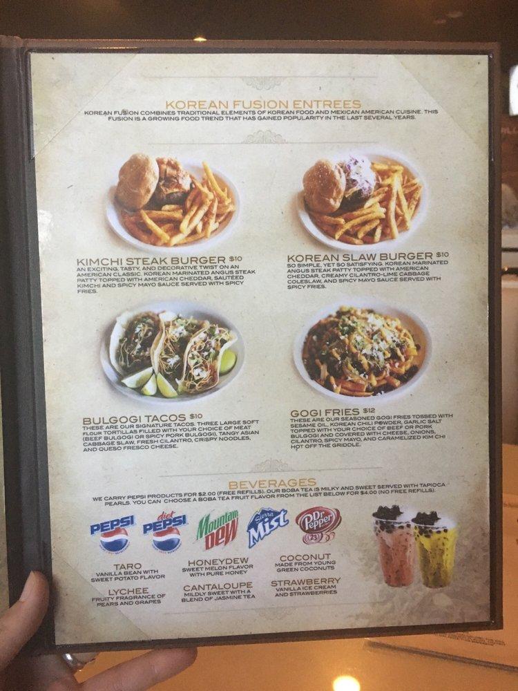 Menu at Gogi Gui Korean Grill restaurant, Tulsa