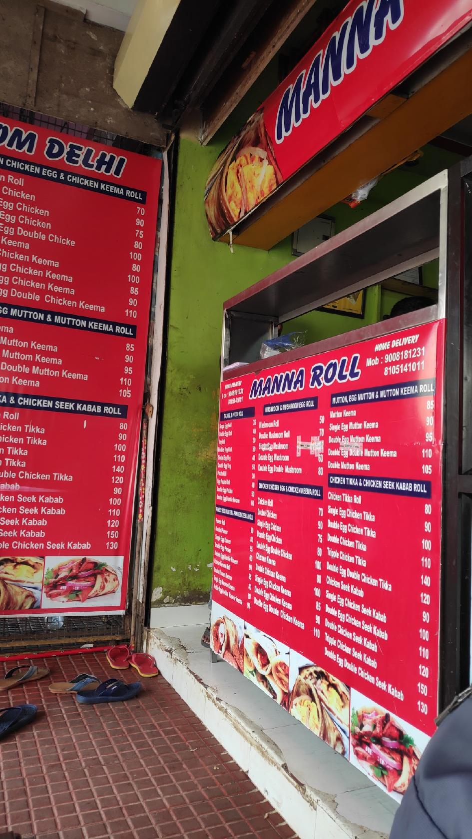 Menu at Manna Rolls, Manipal, Dr VS Acharya Rd