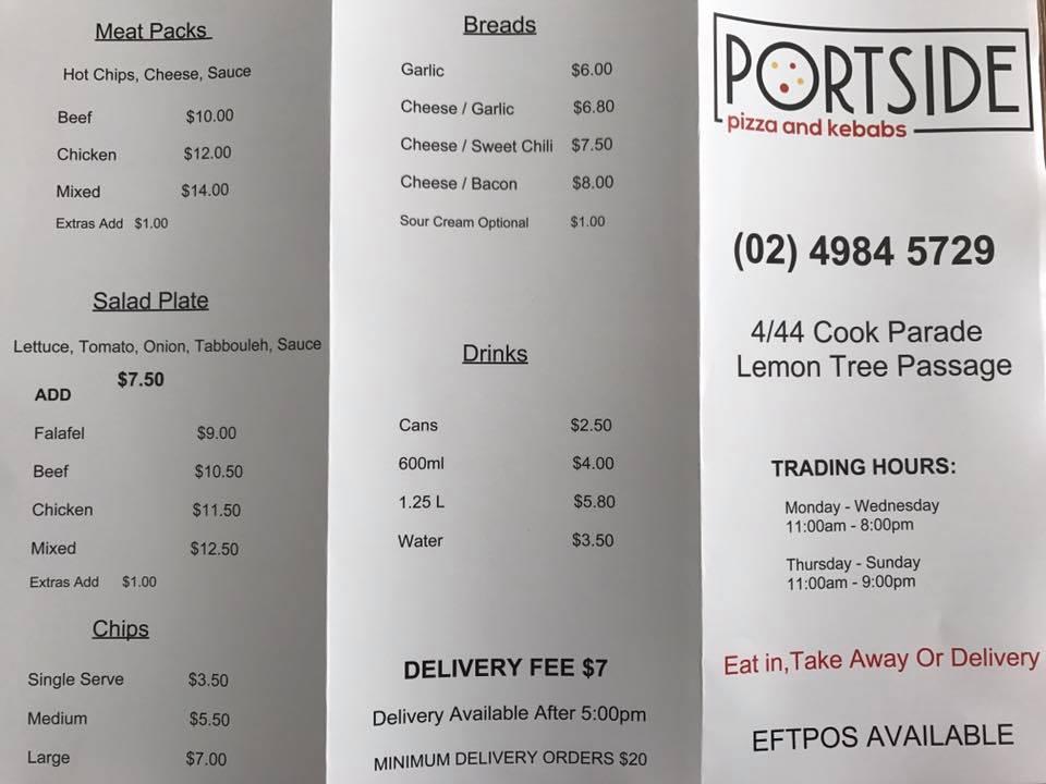 Menu at On point pizza pizzeria, Lemon Tree Passage