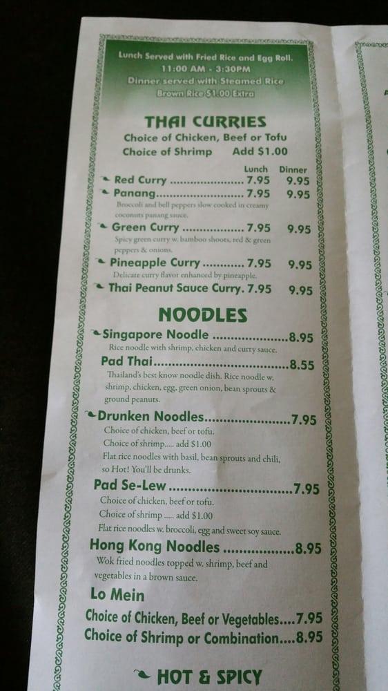 Menu at Thai Chili Restaurant, Baton Rouge, O'Neal Ln