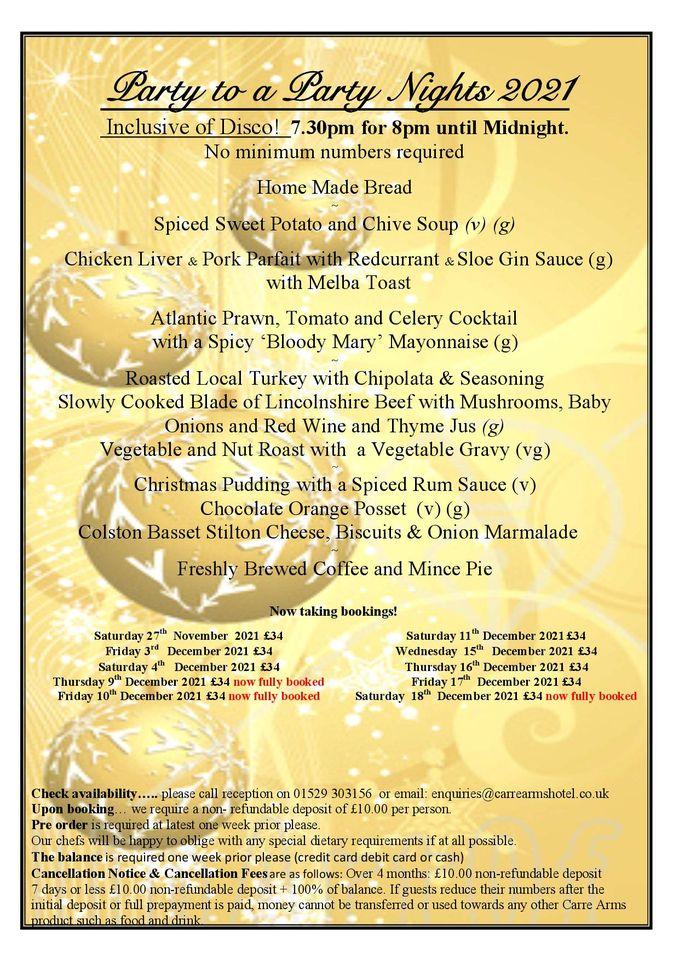 Menu at The Carre Arms Hotel and Restaurant, Sleaford