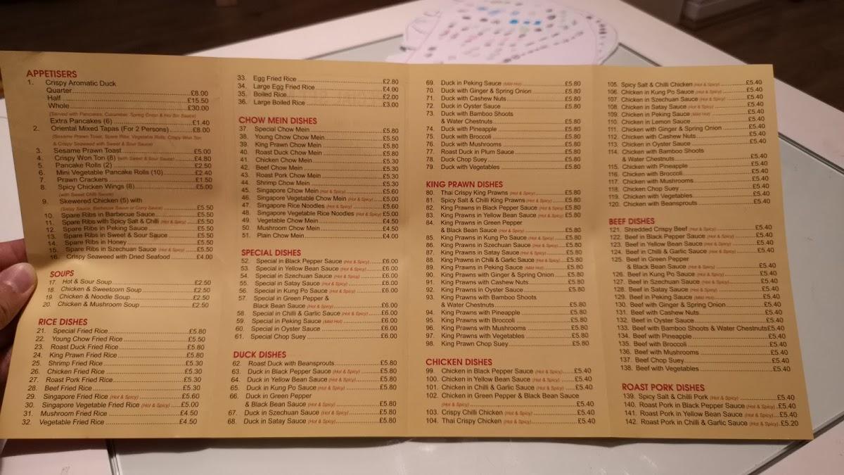 Menu at Happy Chinese Takeaway, Bristol