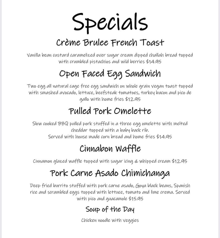 Menu at The Plate restaurant, Milford