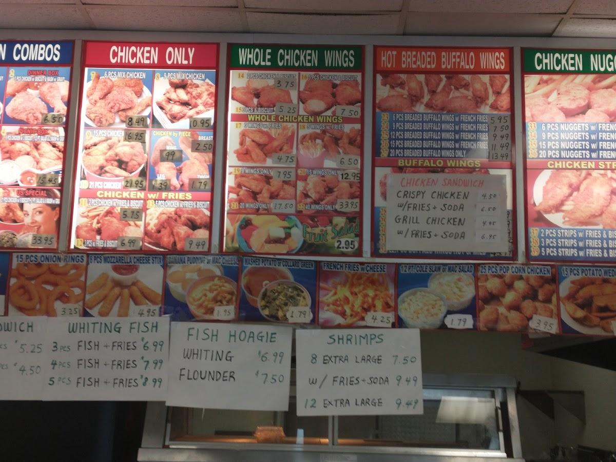 Menu at US Fried Chicken restaurant, Morrisville