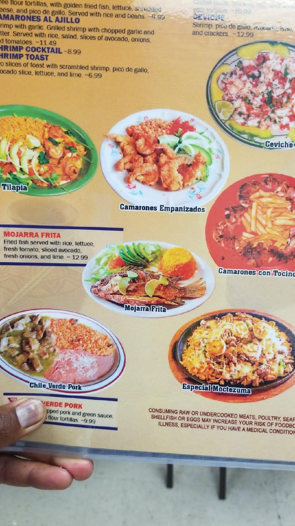 Menu at Moctezuma Grill 2 restaurant, Wynne