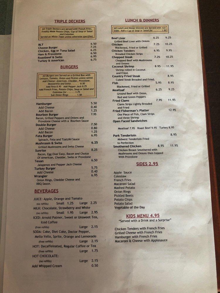 Menu at Natalie's Restaurant, Hudson, State Rd 52