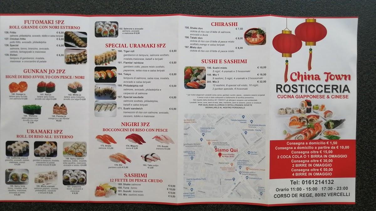 Menu at Rosticceria Cinese China Town restaurant, Vercelli