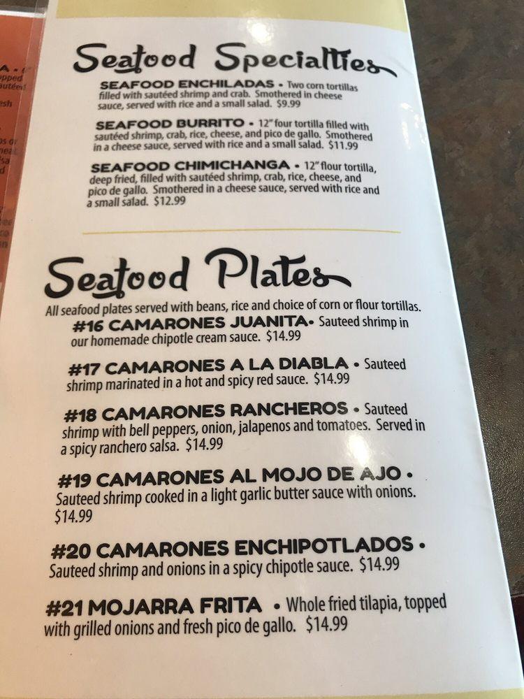 Menu at Tacos Juanita Mexican Restaurant, Eau Claire