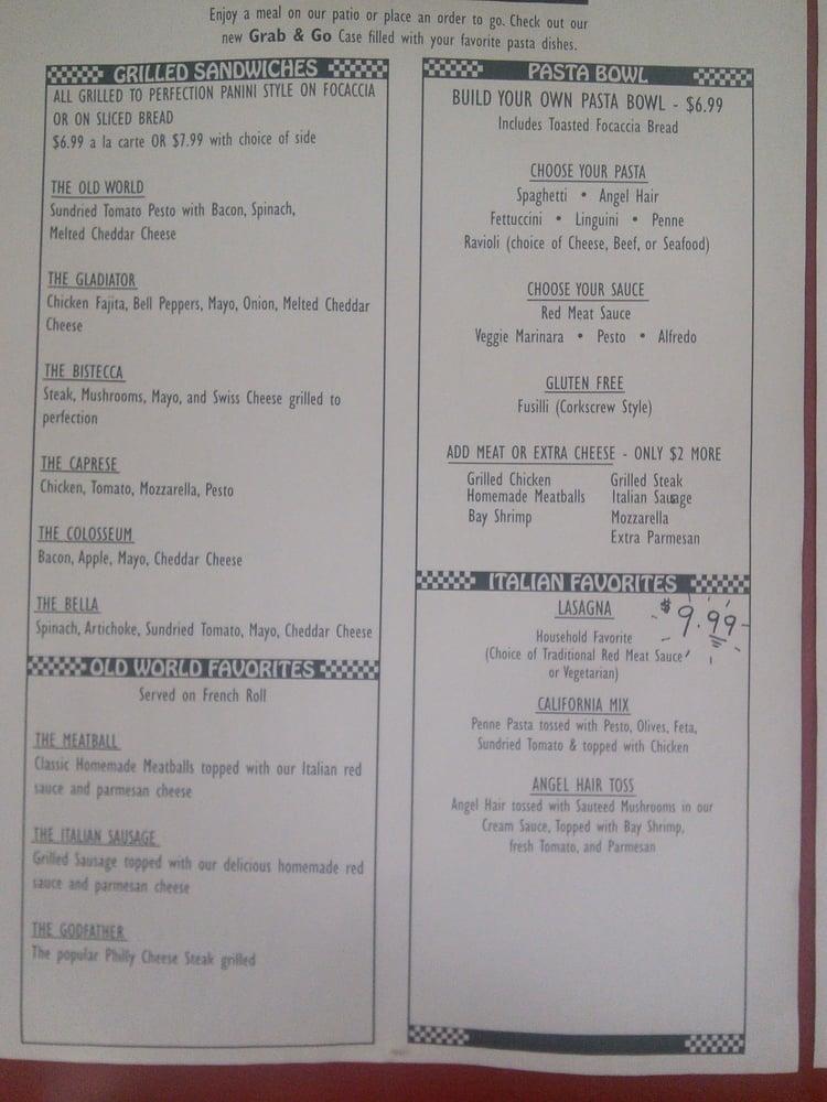 Menu at The Italian Kitchen restaurant, Oroville, Huntoon St