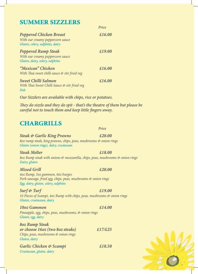 Menu at Dog & Gun pub & bar, Cross Hills, Colne Rd