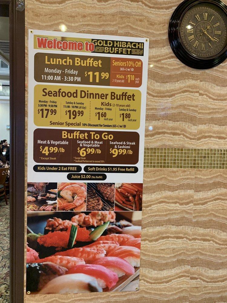 Menu at Gold Hibachi Buffet restaurant, Alhambra