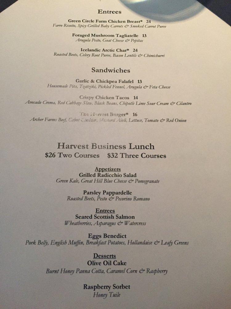 Menu at Harvest pub & bar, Cambridge