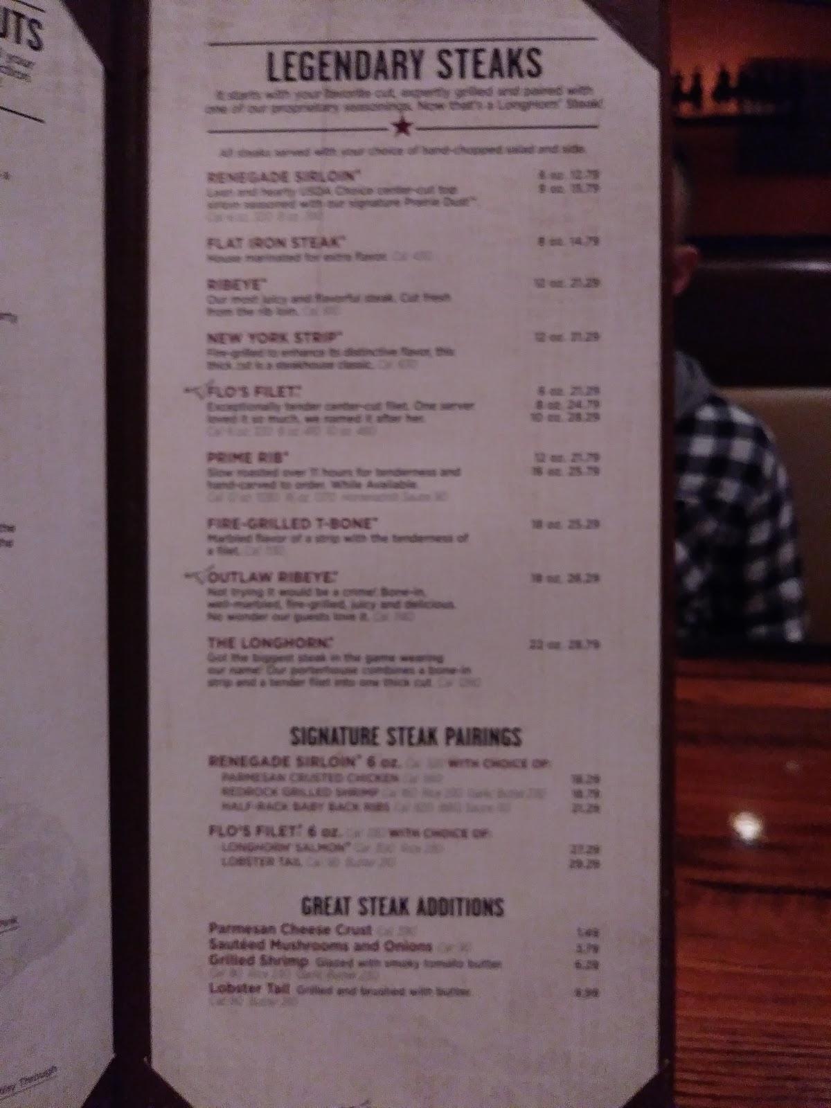Menu at LongHorn Steakhouse, Grove City, Stringtown Rd