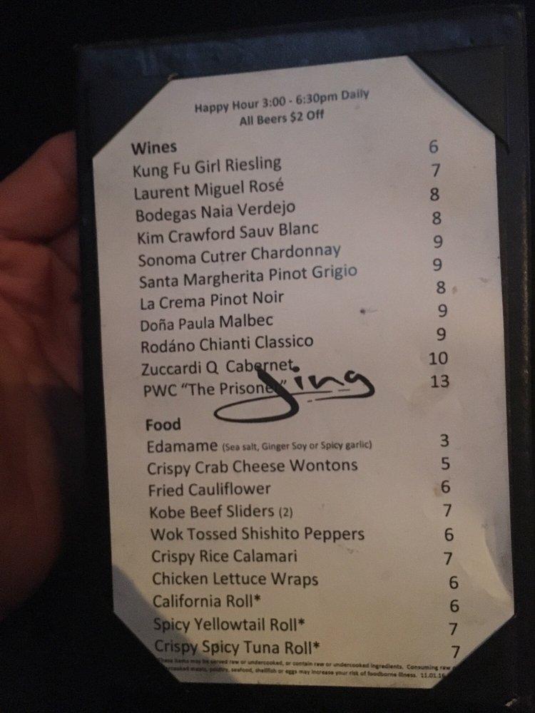 Menu at JING Denver restaurant, Greenwood Village