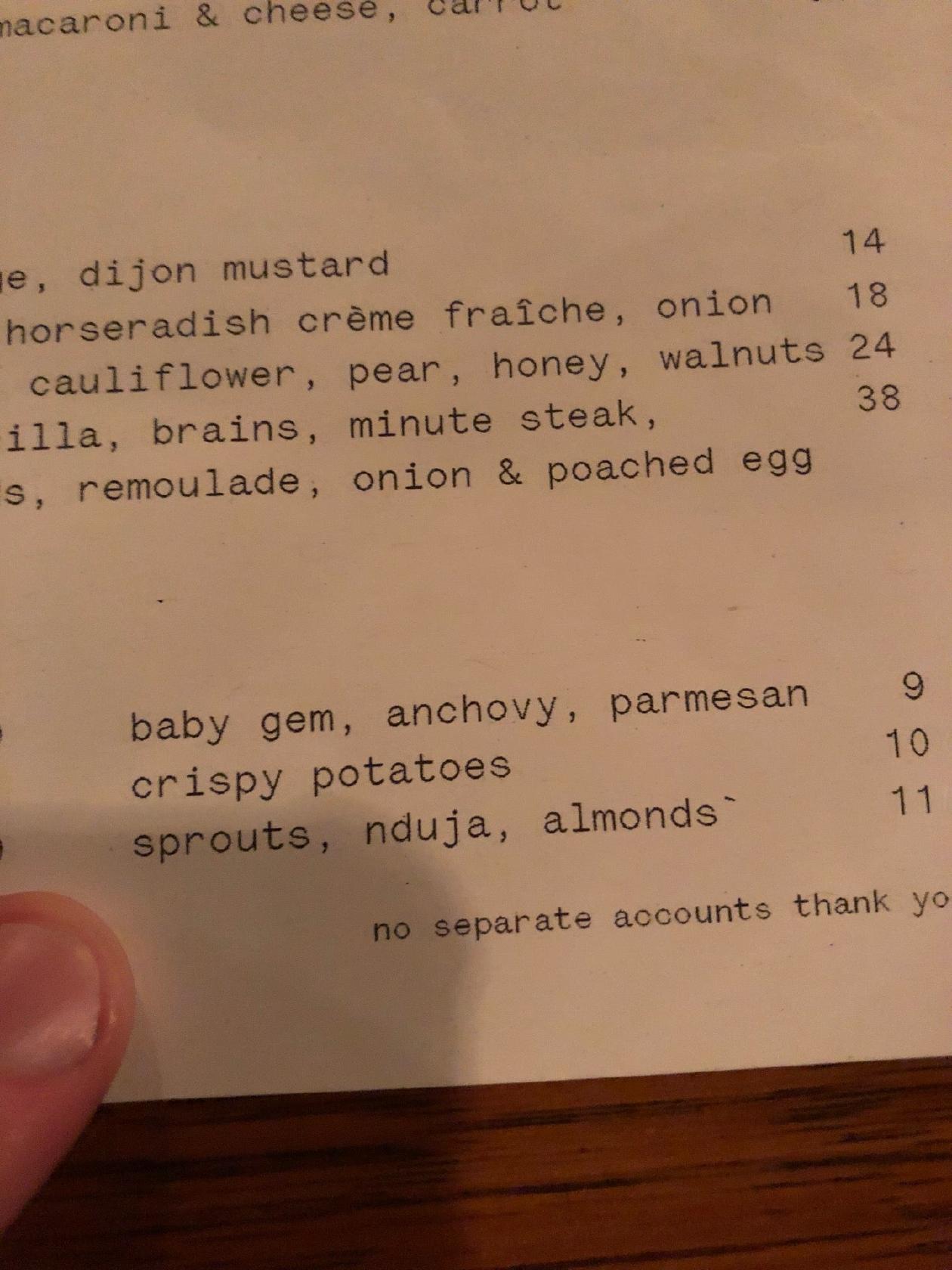 Menu at Press* Food & Wine restaurant, Adelaide