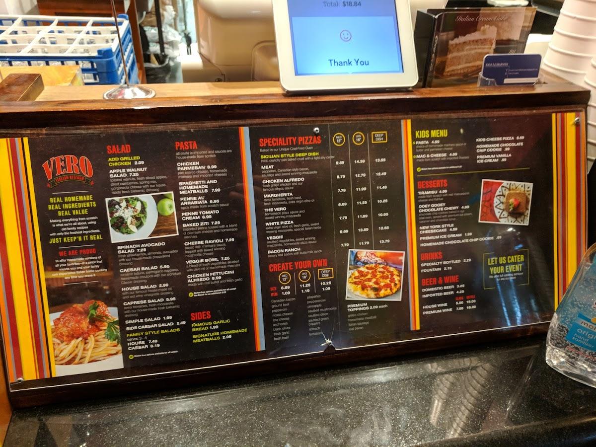 Menu at Vero Italian Kitchen restaurant, The Woodlands, Kuykendahl Rd