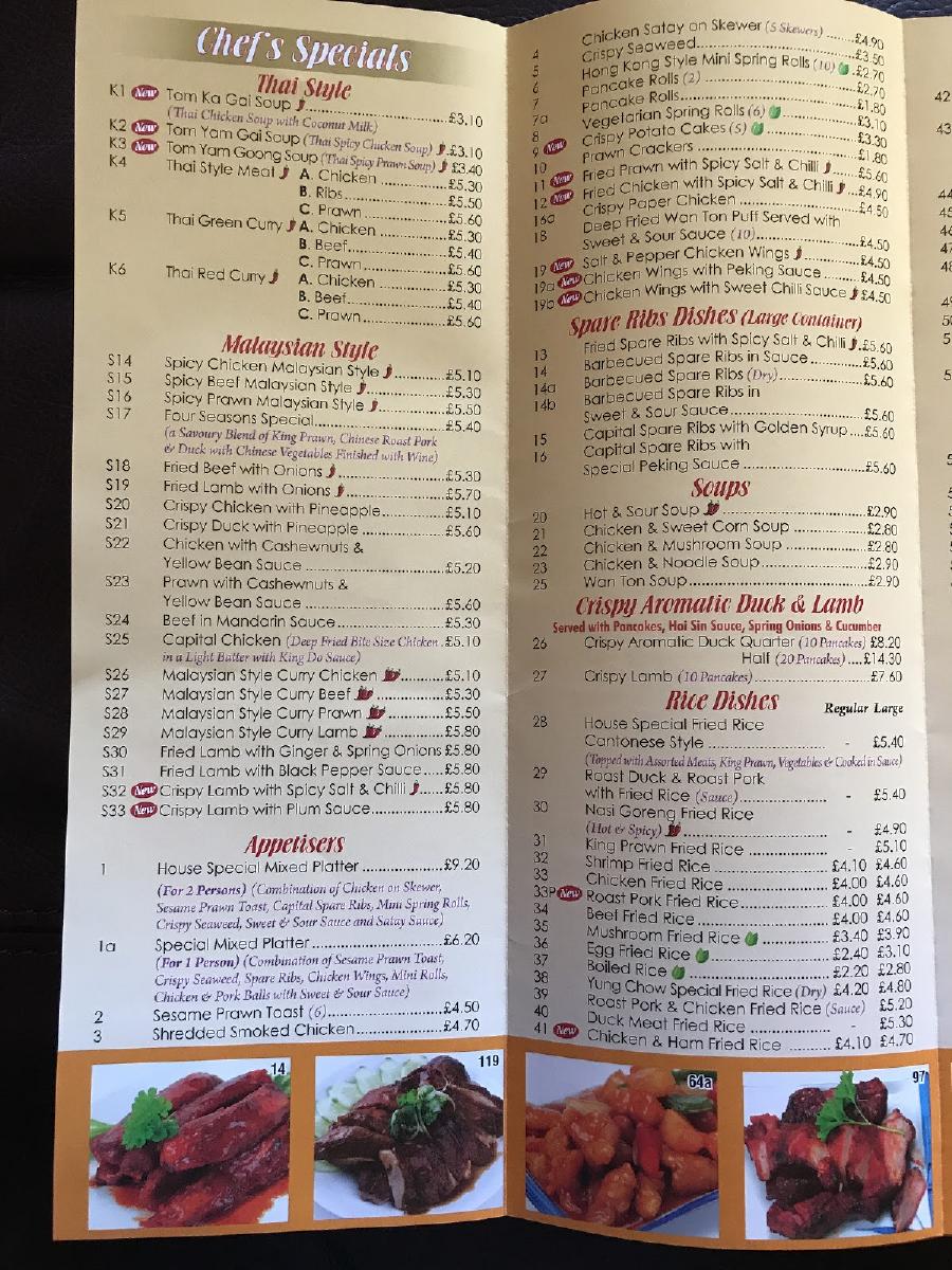 Menu at Wei Fung Chinese Takeaway Ltd fast food, Peterborough