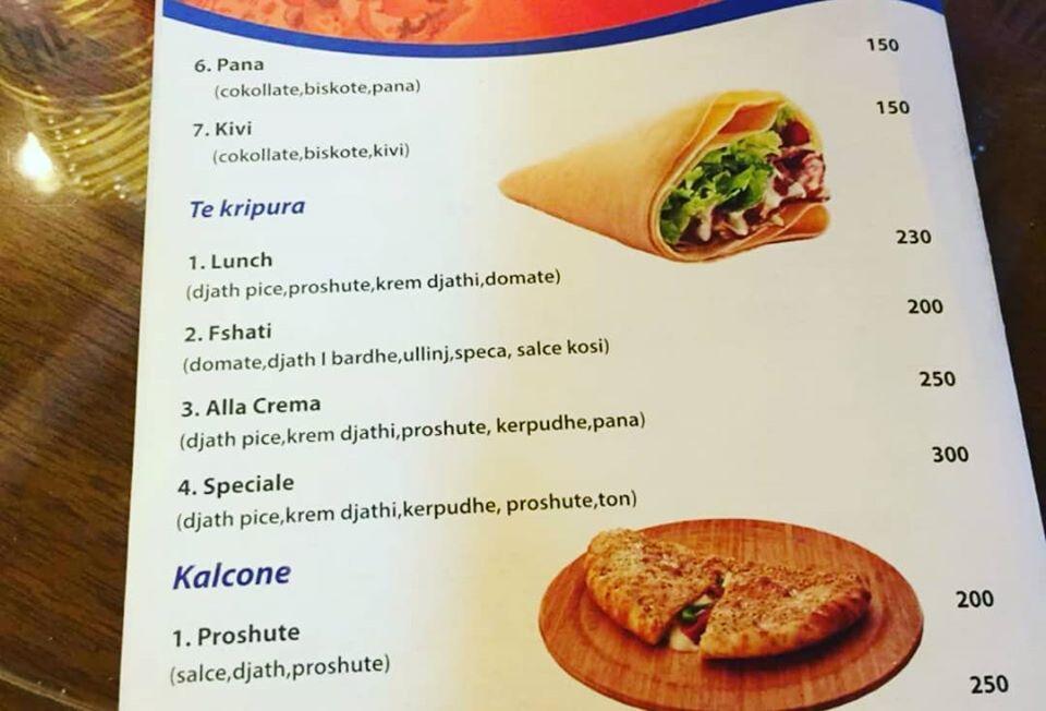 Menu at Bar Coffee Durresi, Tirana