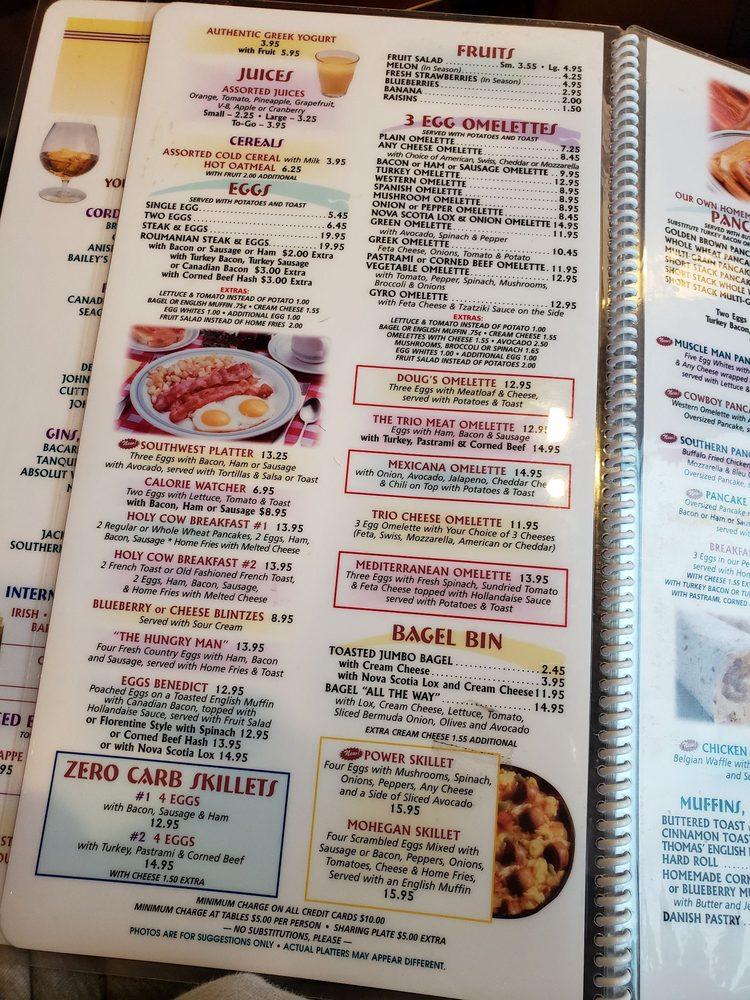 Menu at Mohegan Diner restaurant, Mohegan Lake, E Main St