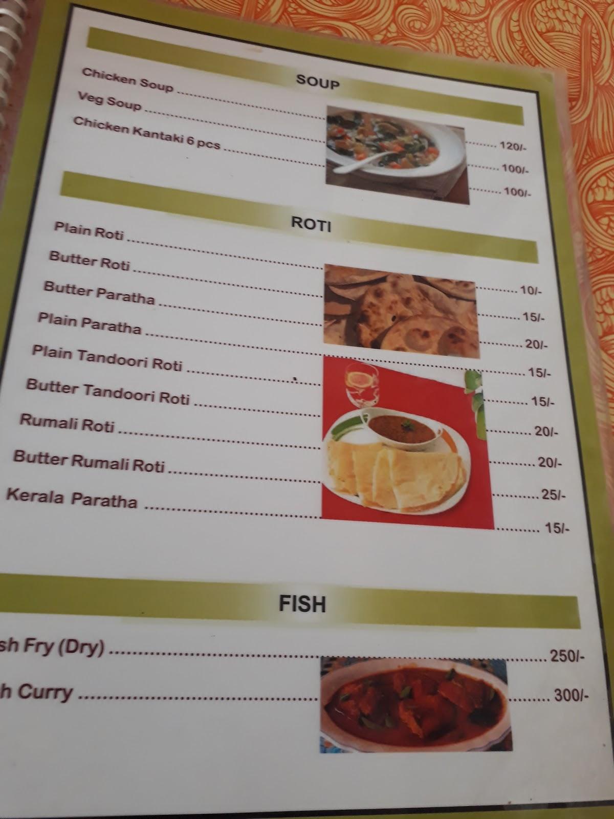 Menu at New Aflatoon Restaurant, Calangute, Calangute Beach Rd