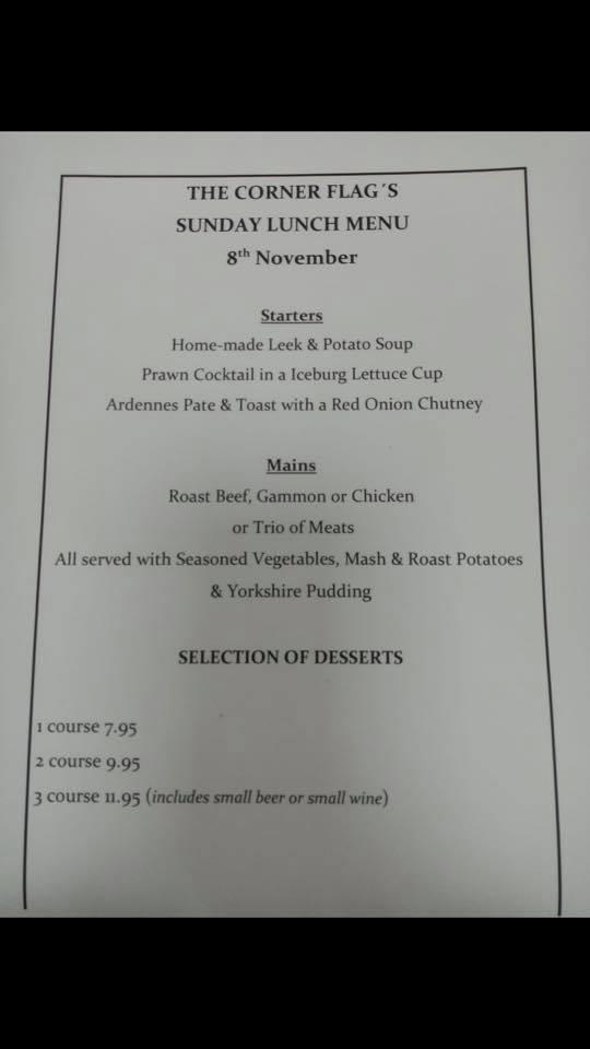 Menu at The Corner Flag pub & bar, Castillo de Montemar, Av. Antonio ...