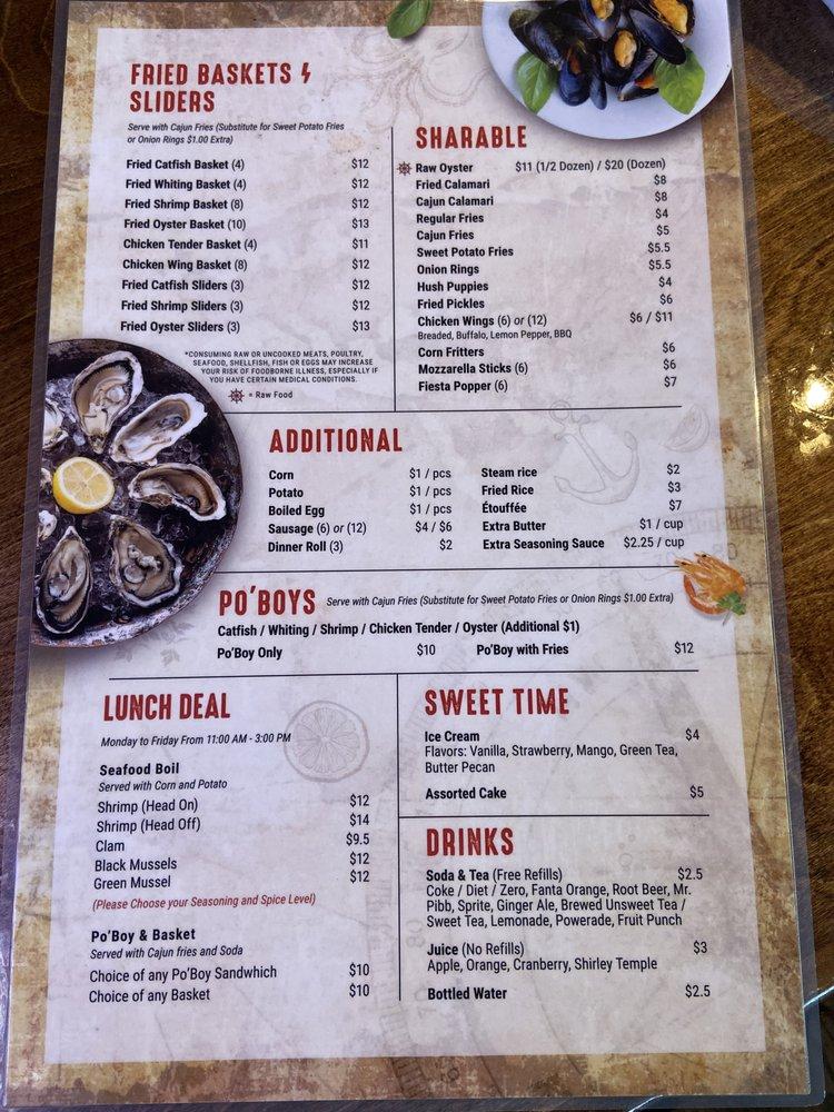 Menu at The Pirate’s Boil pub & bar, Smyrna