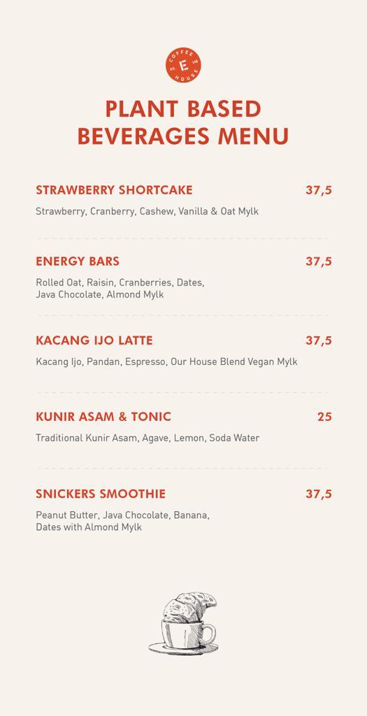 Menu at Eastman Coffee House, Semarang