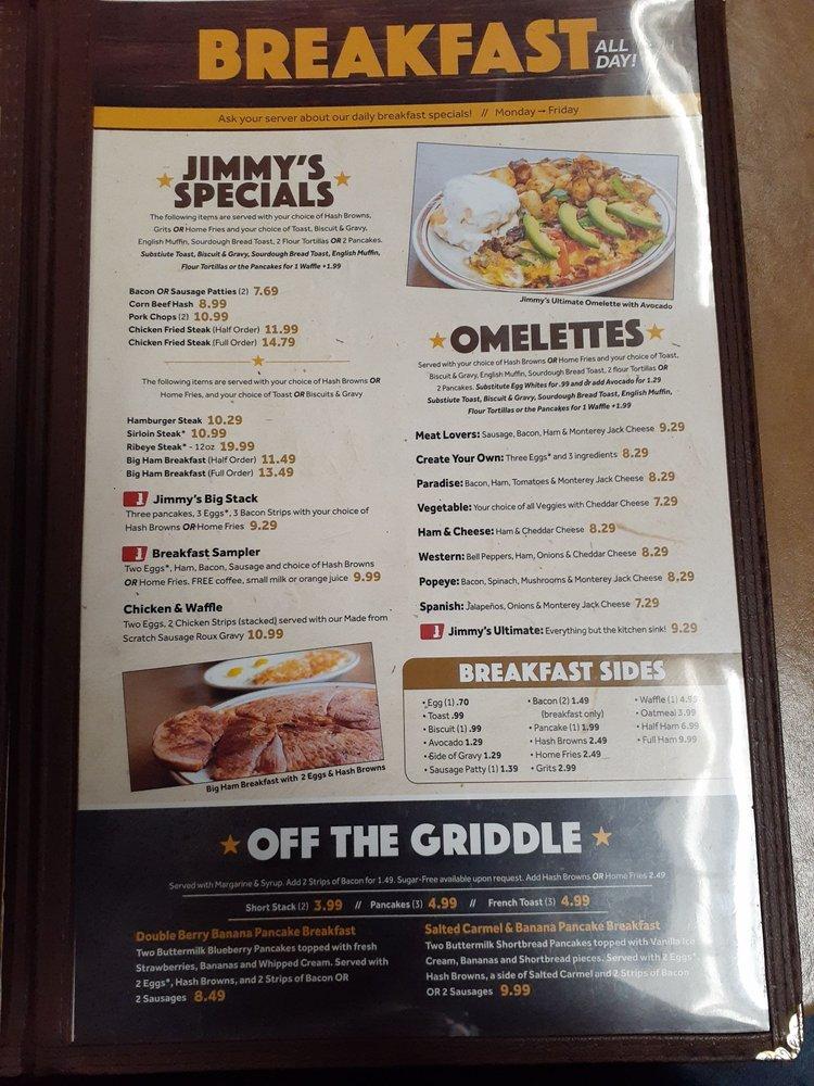 Menu at Jimmy's Round-Up Cafe & Fried Pies, Oklahoma City