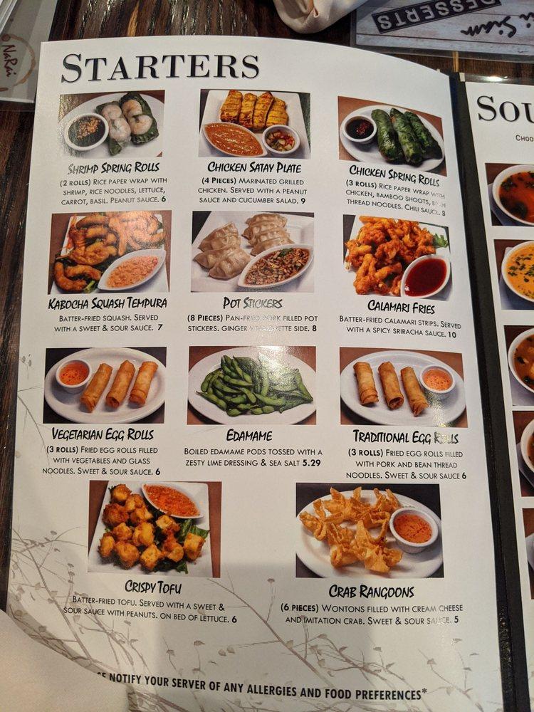 Menu at NaRai Siam Cuisine restaurant, Colorado Springs