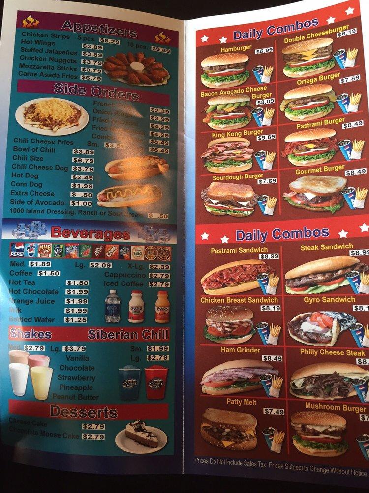 Menu at Steve's Jr Burgers restaurant, Hemet