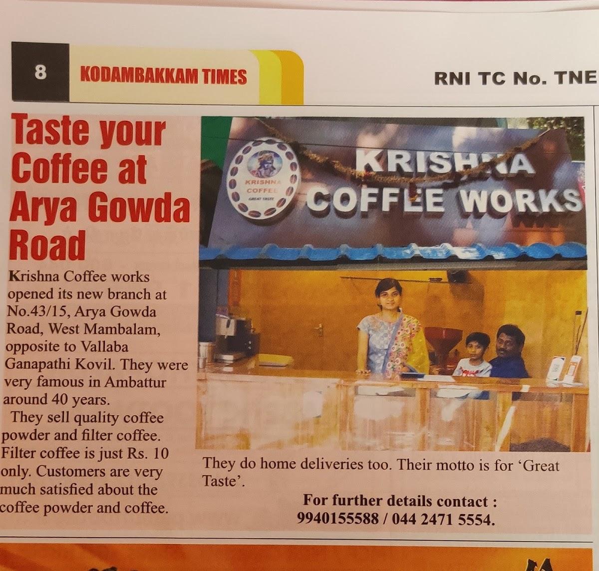 KRISHNA COFFEE WORKS, Chennai - Restaurant reviews