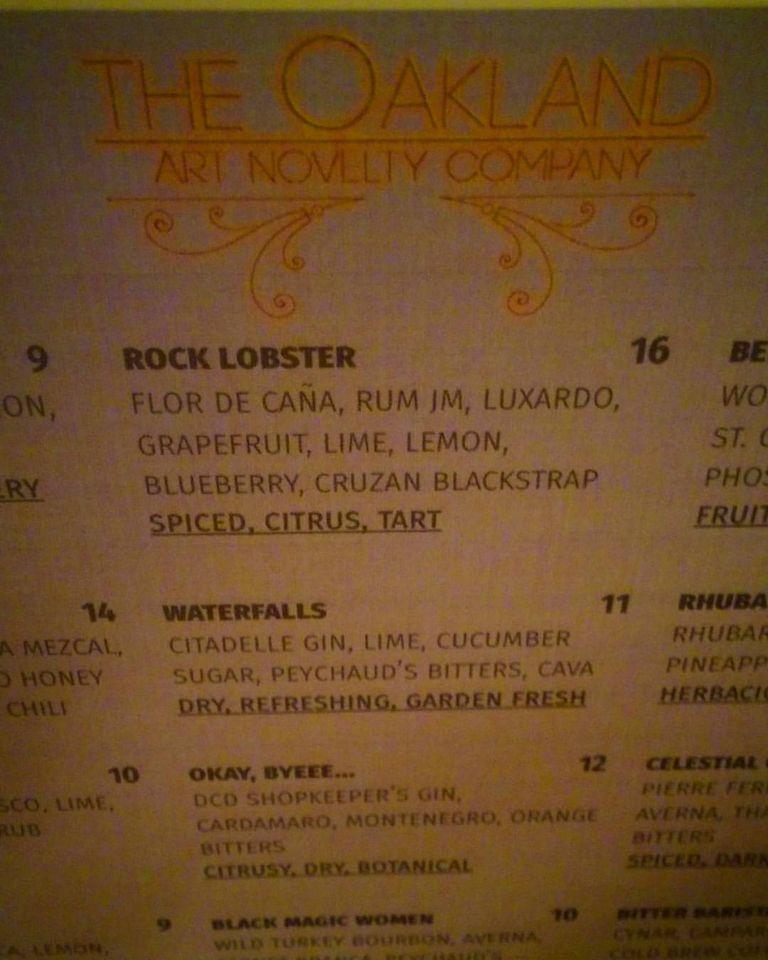 Menu at The Oakland pub & bar, Ferndale, 201 W Nine Mile Rd