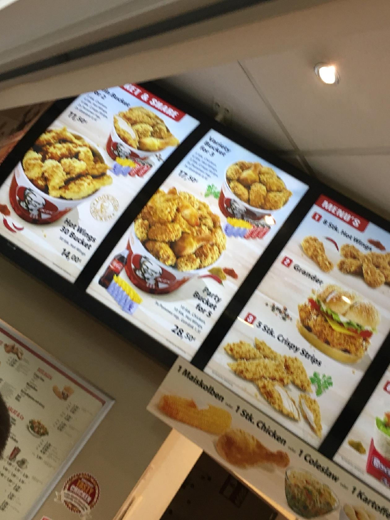 Speisekarte von KFC Lugner City fast Food, Wien, Gablenzg. 11