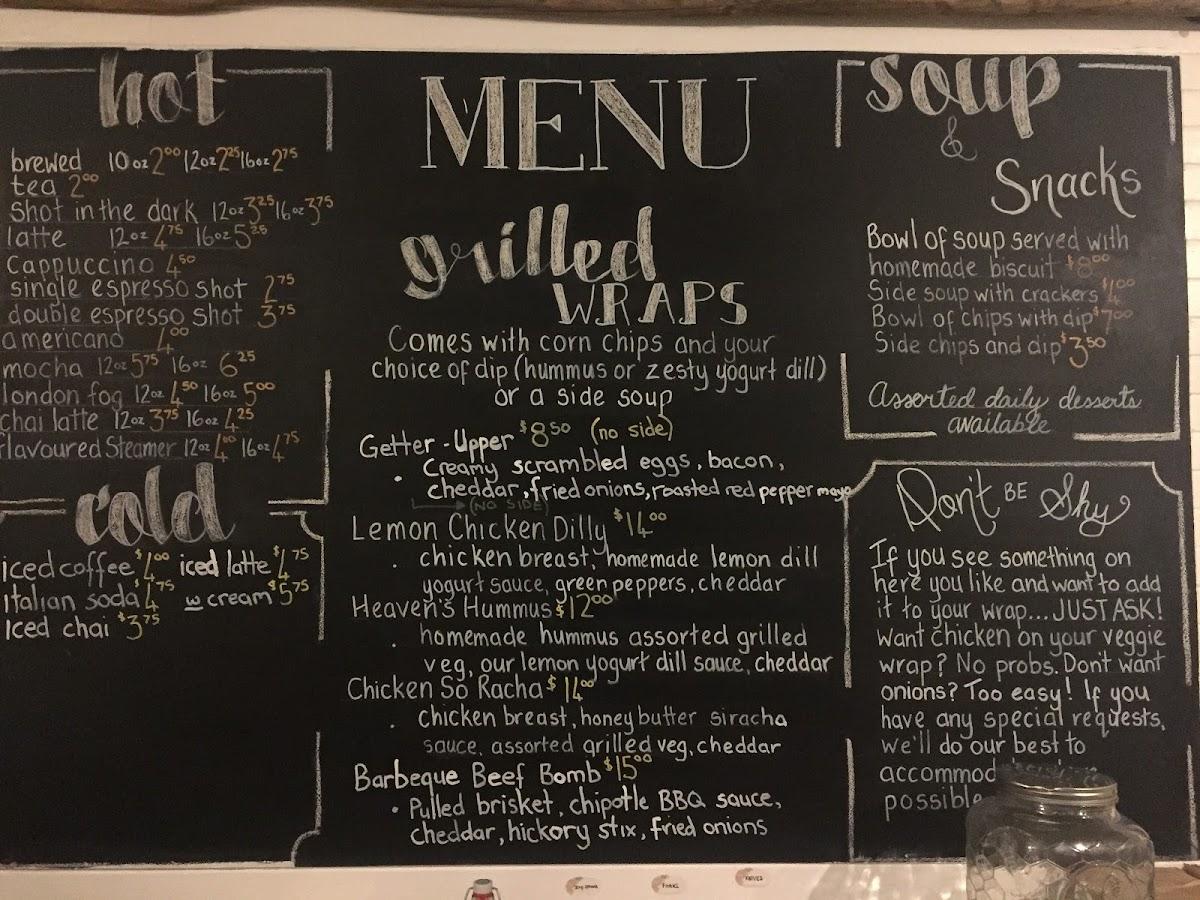 Menu at The Old Well House Café on Grand Manan, Grand Manan