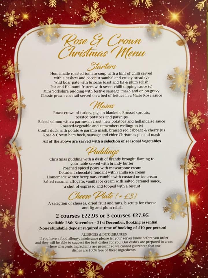 Menu at The Rose & Crown pub & bar, Welwyn, Rose and Crown
