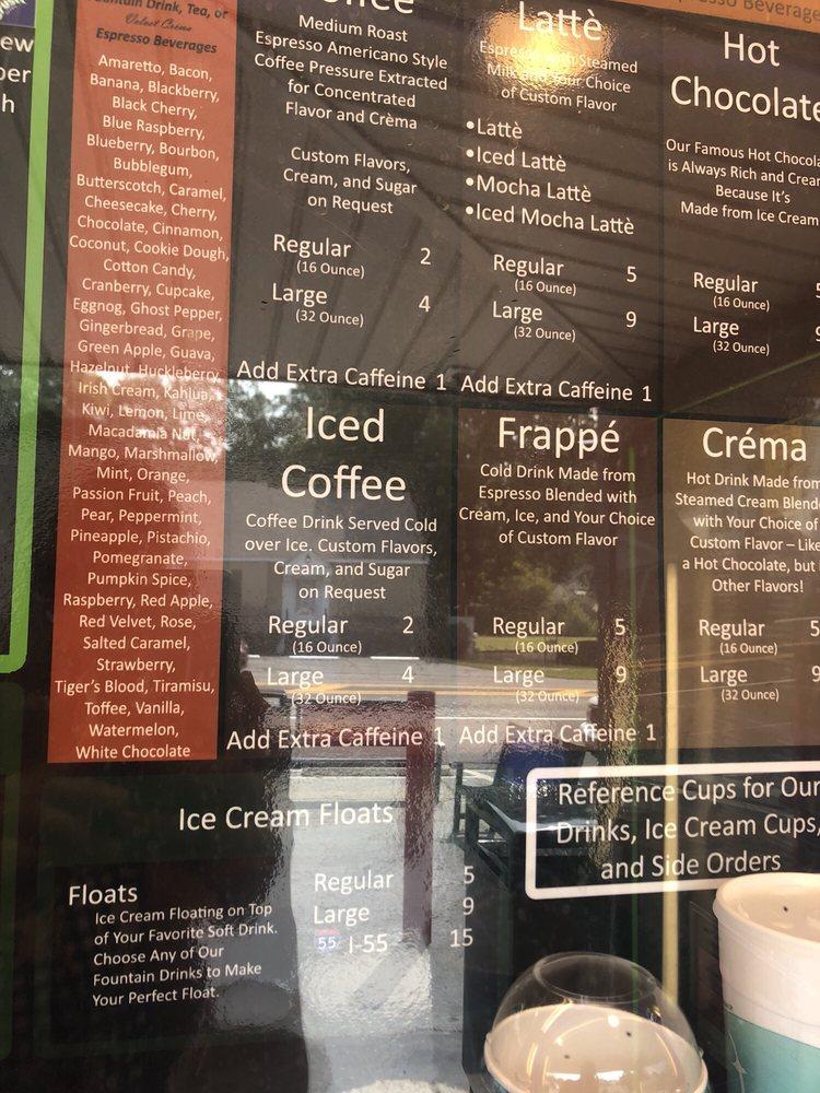 Menu at Velvet Cream–The Dip fast food, Hernando