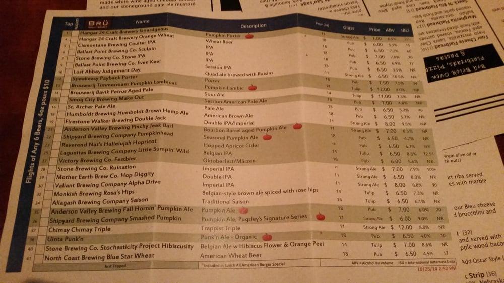 Menu at Brü Grill & Market pub & bar, Lake Forest