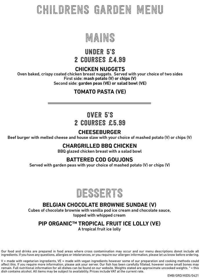 Menu at Olton Tavern pub & bar, Solihull