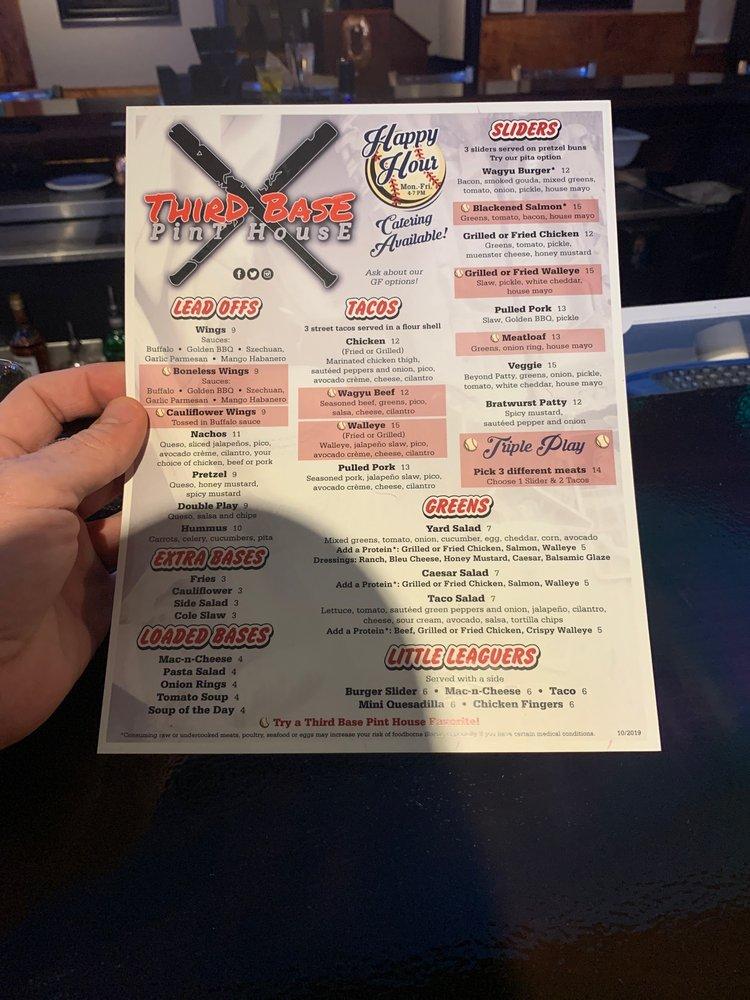 Menu at Third Base Pint House pub & bar, Powell