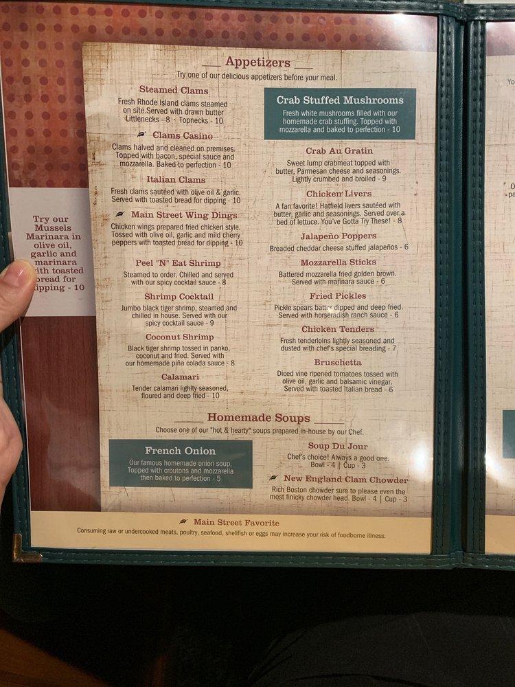 Menu at Main Street Bar & Grill, Mocanaqua