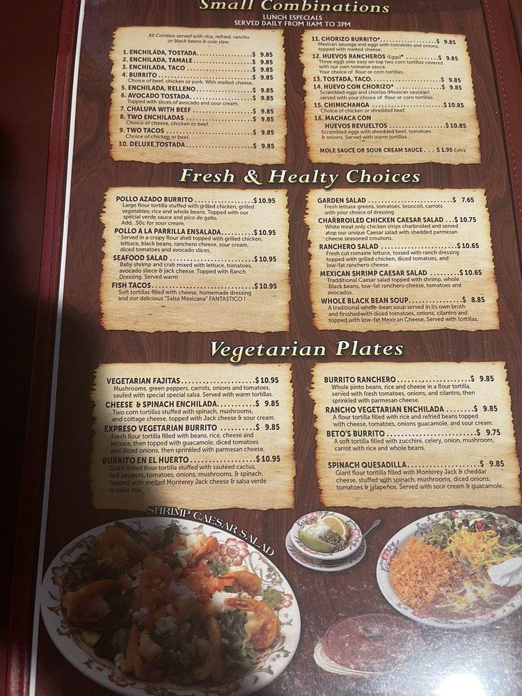 Menu at Rancho Chico restaurant, Spokane, N Division St