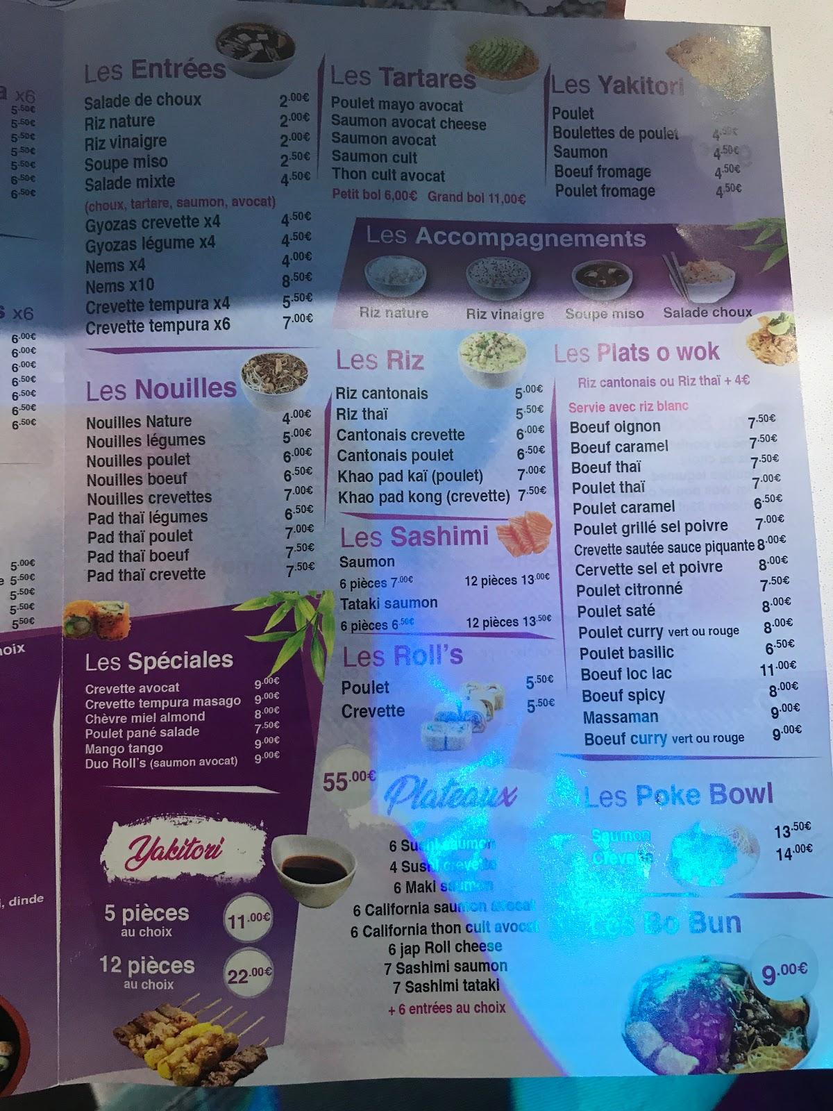 Menu at Sushi 'N' Thai restaurant, Sevran